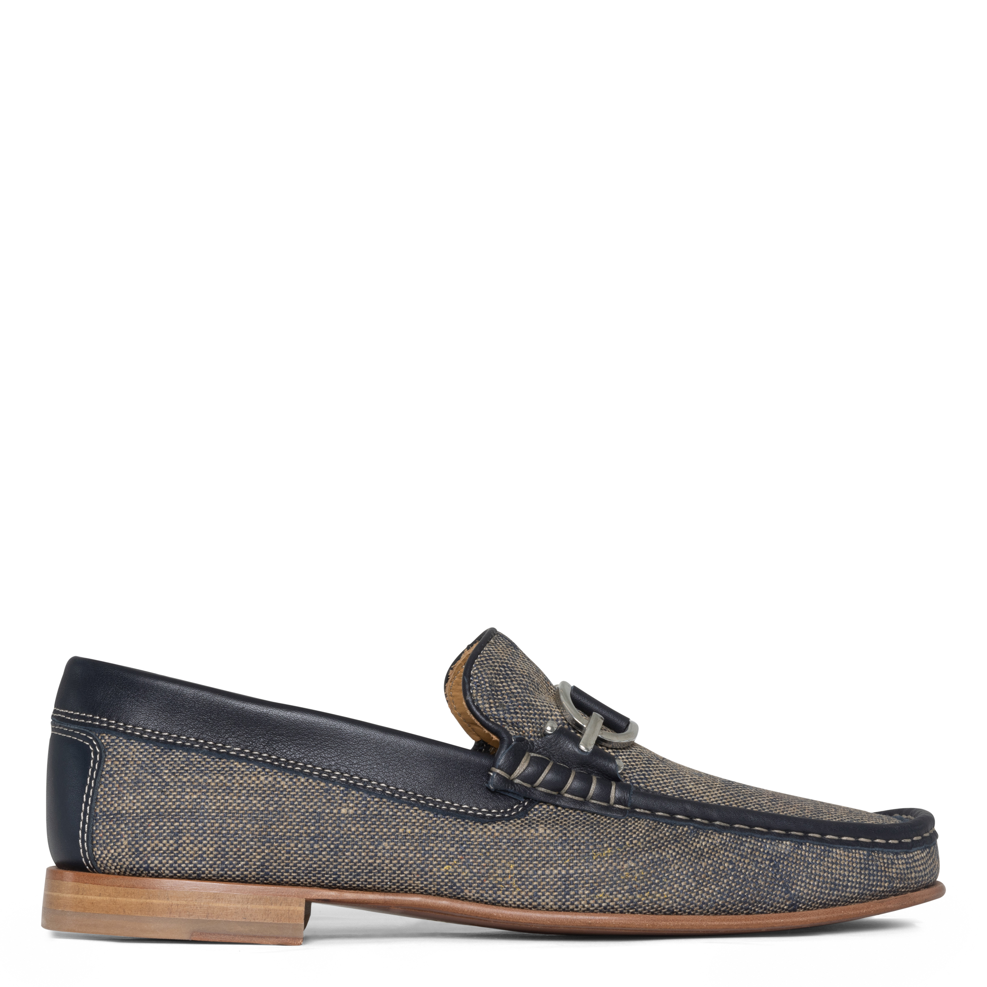 Donald Pliner Men Dacio Navy Canvas Casual In Brown | ModeSens